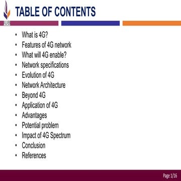 Presentation slide of 4g communication system. | PPTX