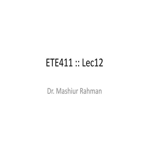 Ete411 Lec12 | PDF
