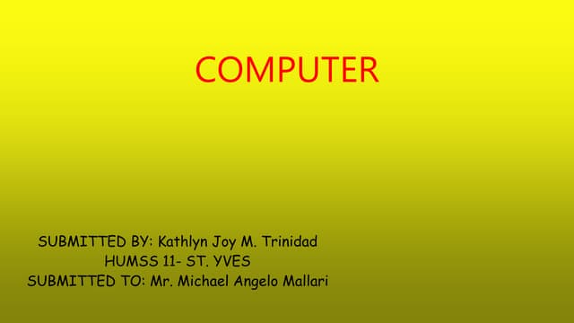 Presentation on computer | PPT
