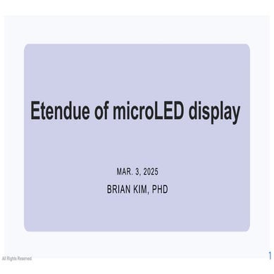 Etendue of microLED: fundamental theory and applications | PDF