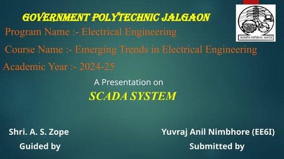 A presentation on scada system | PPT