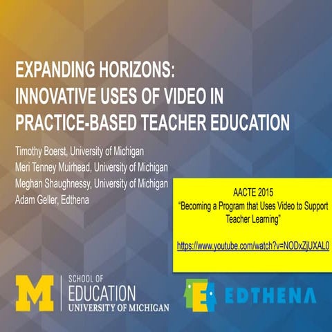 Expanding Horizons: Innovative Uses of Video in Practice-based Teacher ...