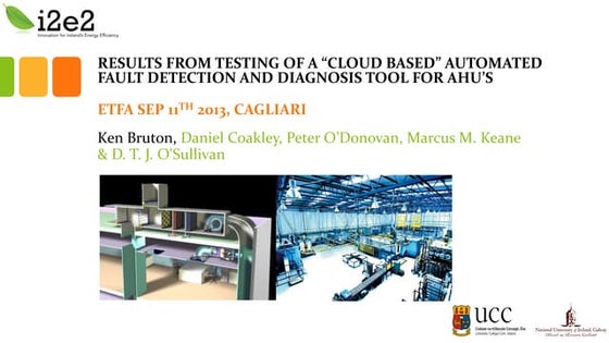 Smart Building Analytics With Fault Detection And Diagnostics Ppt