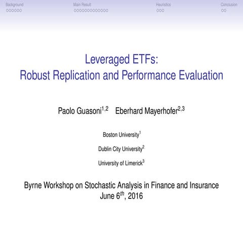 Leveraged ETFs Performance Evaluation | PDF