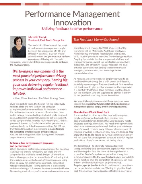 Reinventing Performance Management: A Deloitte Case Study | PDF