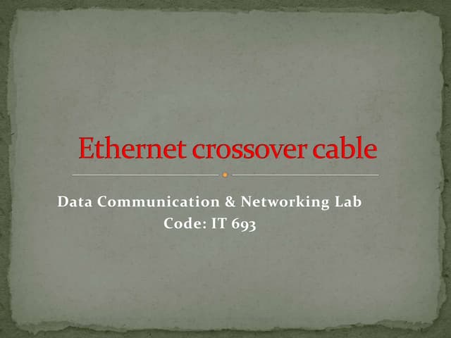 Network Cabling | PPT