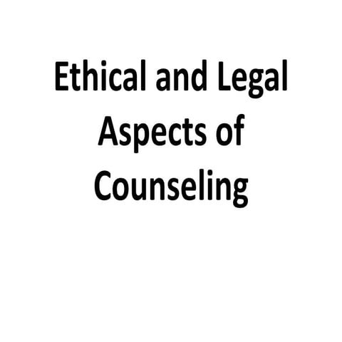 Ethics in counselling | PPTX