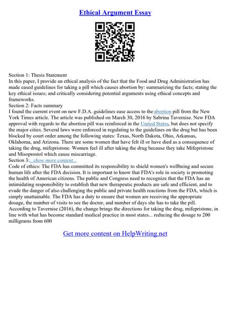 Ethical Argument Paper | PPT