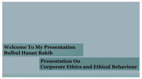 Ethical behaviour | PPT