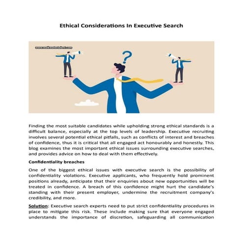 Ethical Considerations In Executive Search | PDF