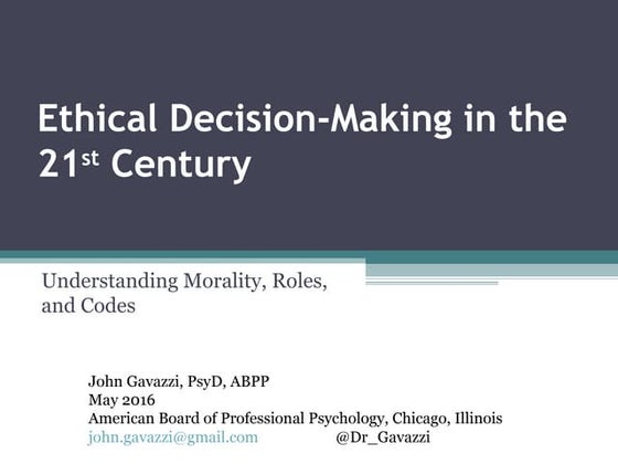 Ethical decision making (corey et al) | PDF