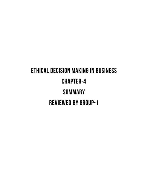 Ethics and Decision Making | PPT