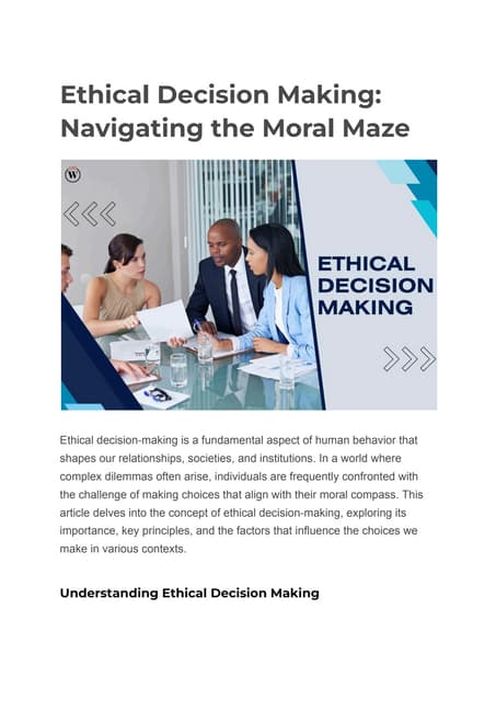 Ethical decision making process | PPTX