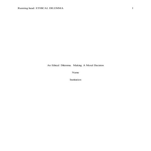 Ethical dilemma essay sample | DOCX