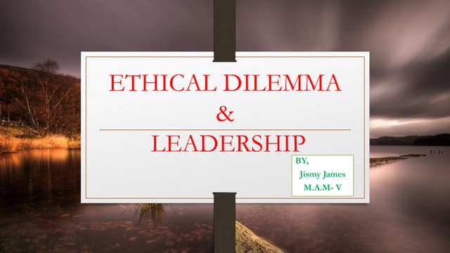 Ethical dilemmas presentation | PPT