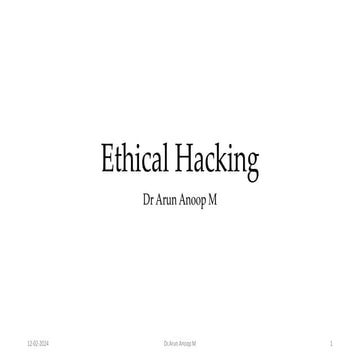 Ethical Hacking Contents Module 1 of CSE | PPT