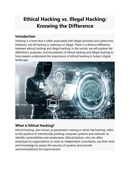 Introduction to ethical hacking | PPT