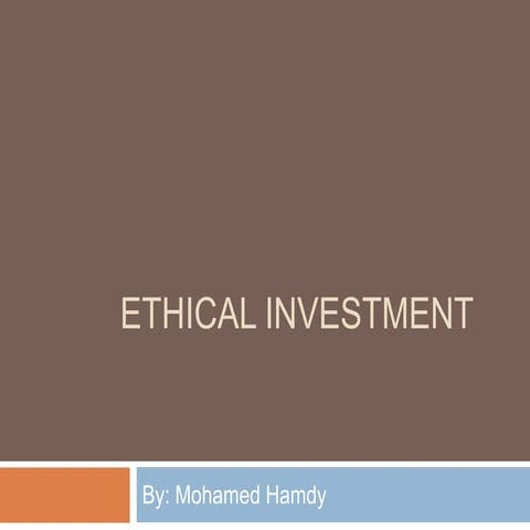 Ethical investment | PPTX