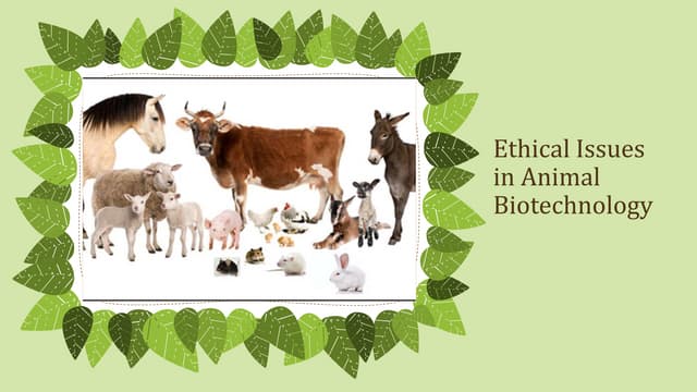 Ethical issues related to animal biotechnology | PPT