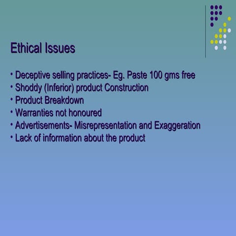 Ethical issues in marketingd | PPT