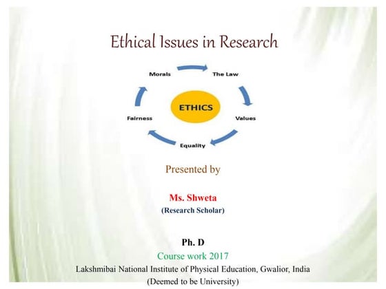 Research Methodology and its Research Ethics | PPT