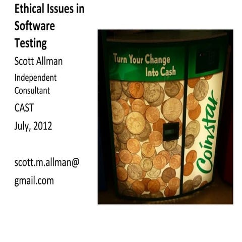 Ethical issues in software testing v4 | PPT