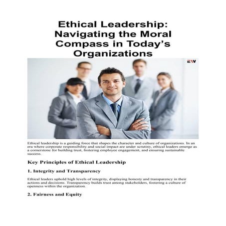 Ethical Leadership: Navigating the Moral Compass in Today's ...