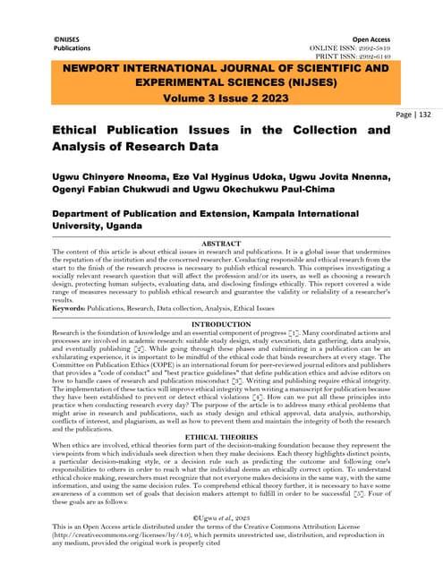 Research methodology ethical issues in research an assignment | PDF