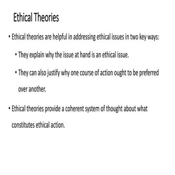 Ethical Theories Ethical Theories And Approaches In Business | PPT