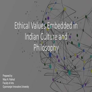 Ethical Values Embedded in Indian Culture and Philosophy | EPC | PPT