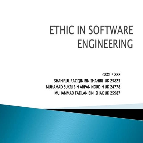 Ethic in software engineering | PPTX