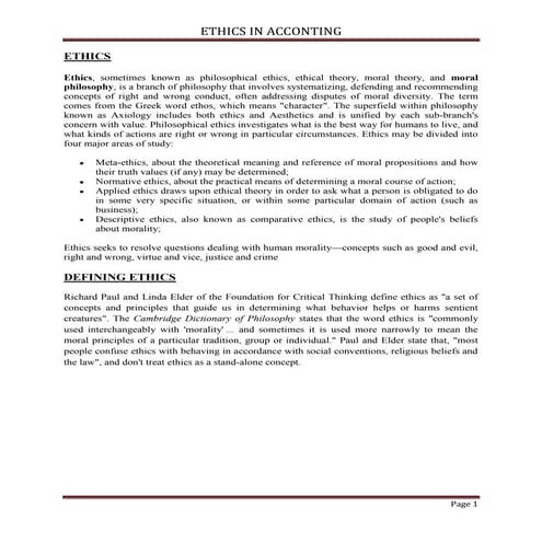 Ethics in Accounting | DOCX