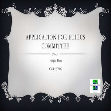 Student Council Nomination for Ethics Committee | PPTX