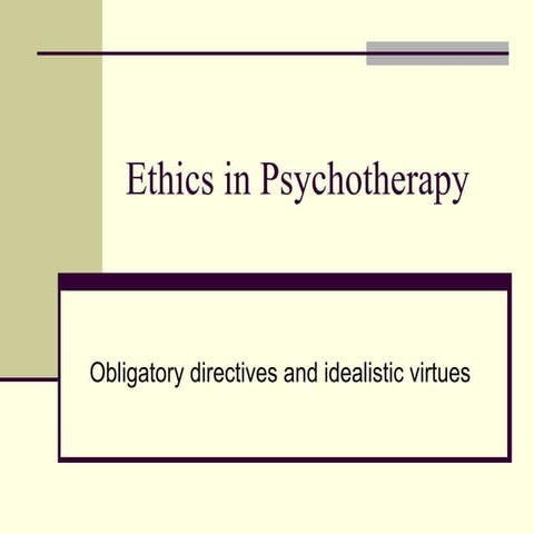 ethics of counseling and the psychotherapy | PPT