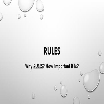 Ethics_-Importance-of-Rules in ethicality | PPTX
