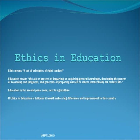 Ethics in Education | PPTX
