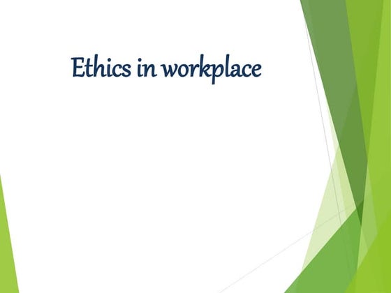 Workplace Ethics PowerPoint Presentation | PPT | Human Resources | Business