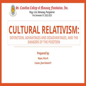 Cultural Relativism: Definition, Advantages and Disadvantages.pptx