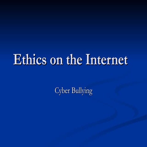 Ethics On The Internet | PPT