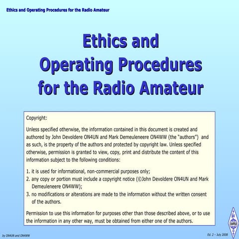 Operating Procedure Amateur Radio IARU 2019 | PPT