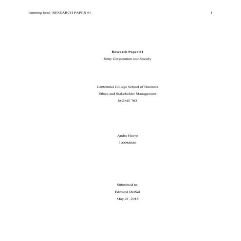 Sony Corporation and Society | PDF