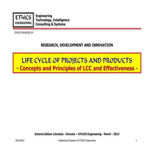 Concepts and Principles of Life Cycle Cost (LCC) and Effectiveness | PPT