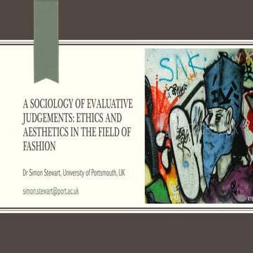 Ethics and aesthetics in the field of fashion | PPTX
