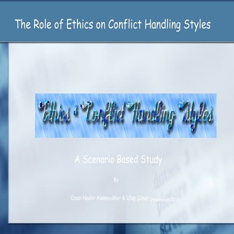 Ethics and conflict | PPT