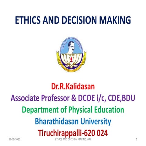 Ethics and decision making | PPTX