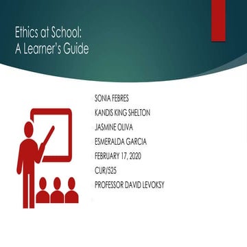 Ethics at school (week 6 team) (1) | PPTX