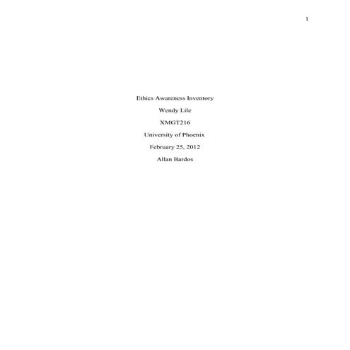 Ethics awareness inventory | DOCX