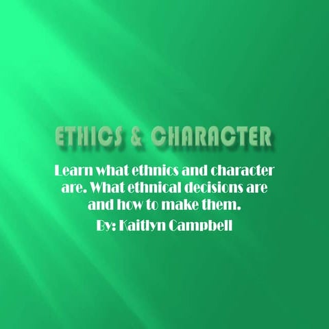 Ethics & character | PPTX | Religion & Spirituality