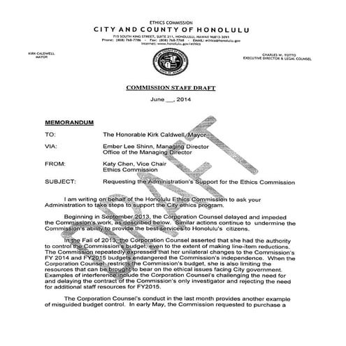 Ethics commission memo | PDF
