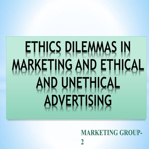 Ethics dilemmas in marketing- BMS | PPT